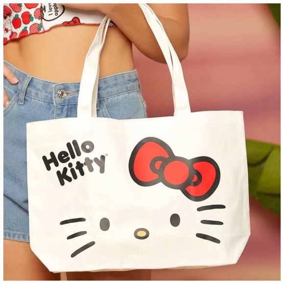 Hello Kitty | Bags | Hello Kitty Canvas Tote | Poshmark